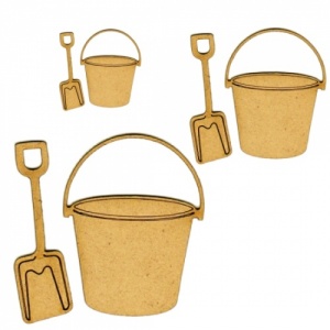 Bucket and Spade MDF Wood Shape for altered art and crafts